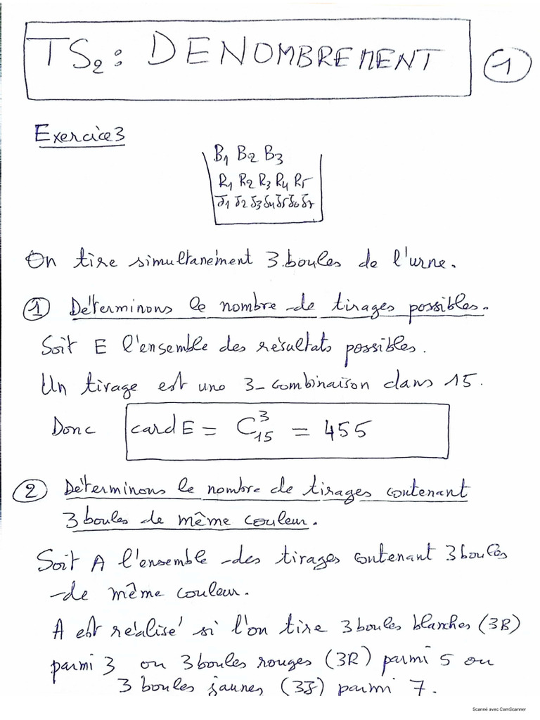 TS2 LONDO AKADEMY Dénombrement exos3,4,5,6 et 9 | PDF