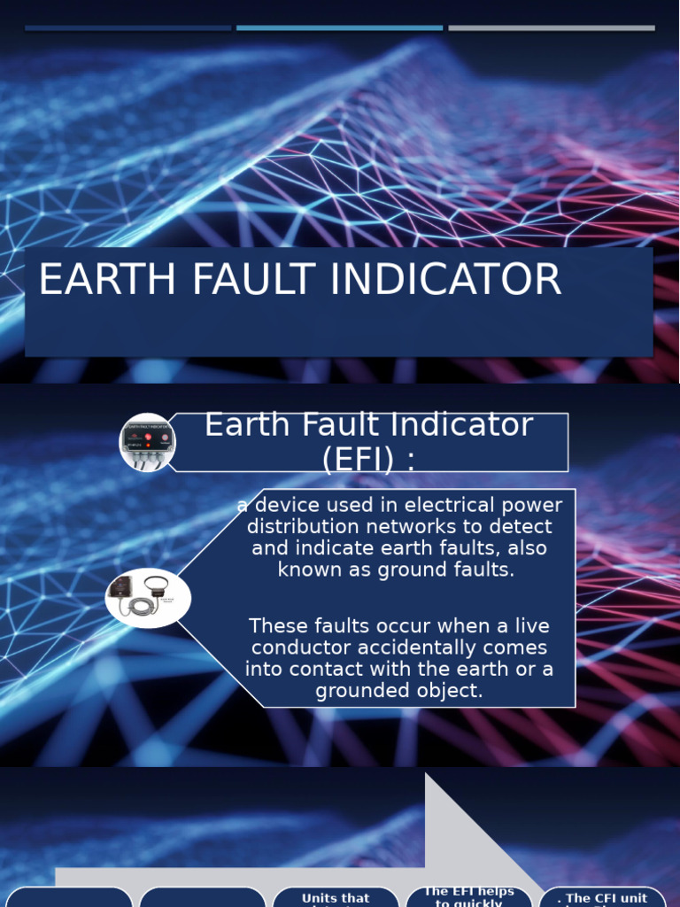 Earth Fault Indicator Presentation | PDF | Electronics | Materials Science