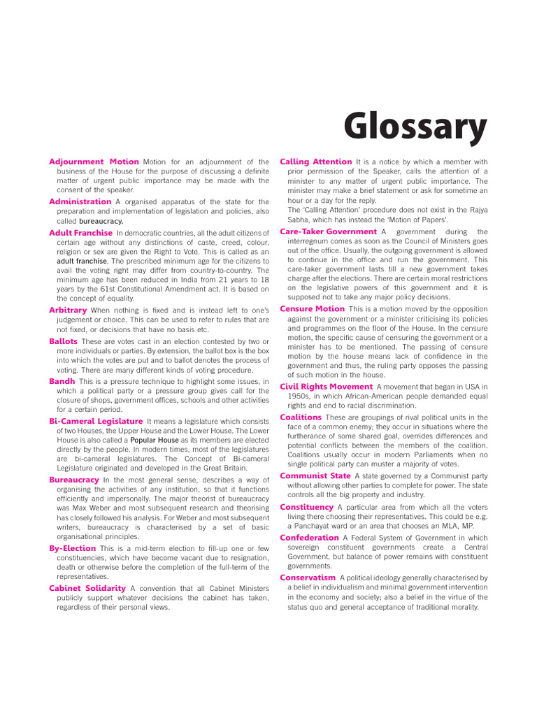 Polity Vocabulary Glossary | PDF | Elections | Democracy