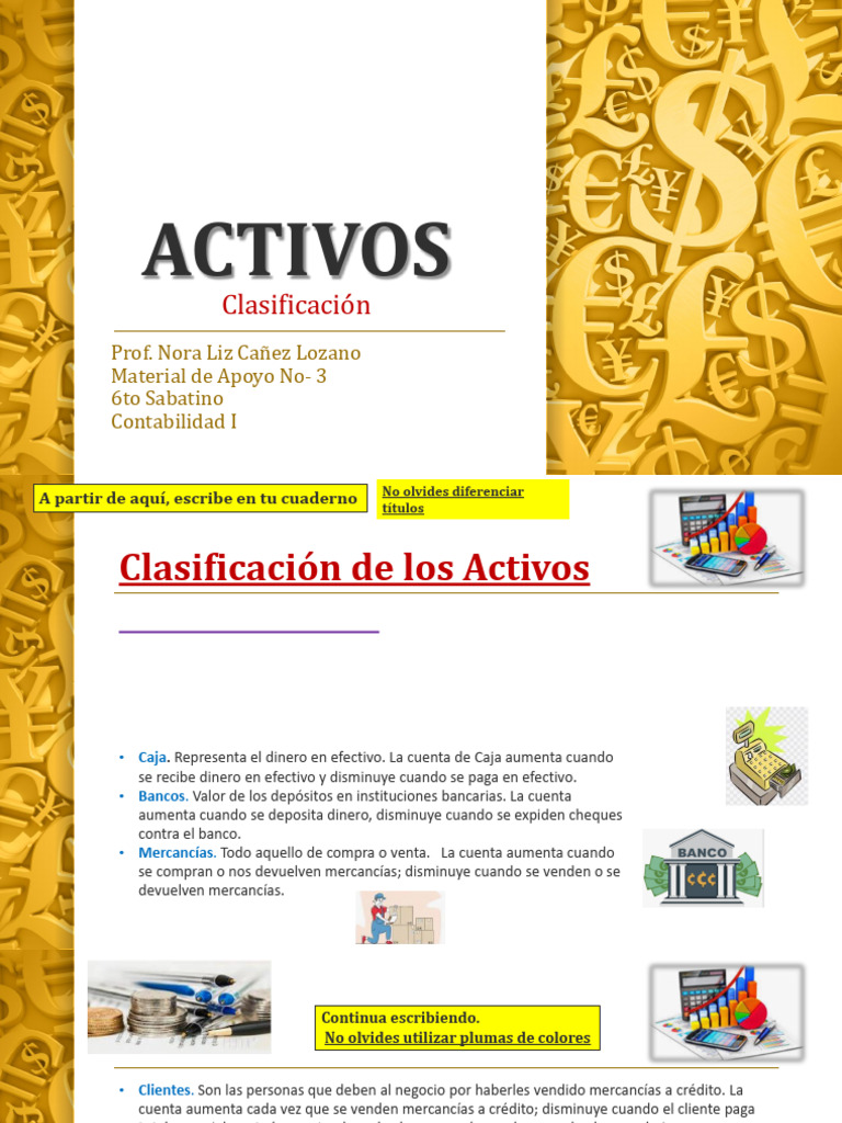 Clasificación de Activos Contables | PDF | Bancos | Dinero