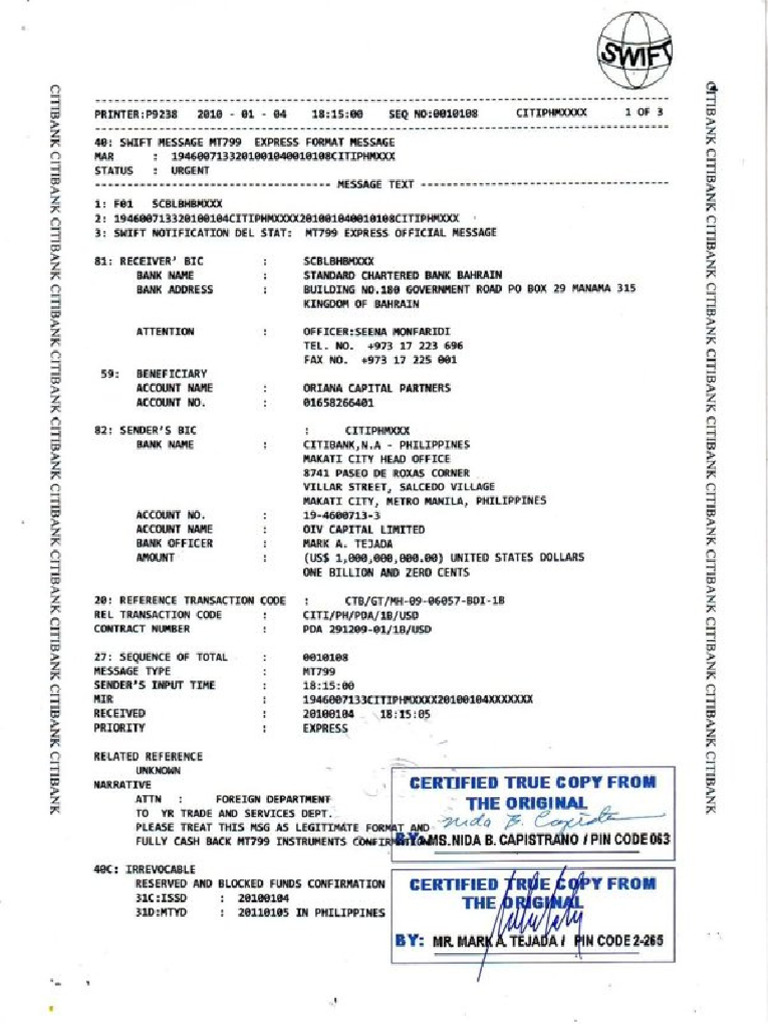 mt799 by Swift | PDF