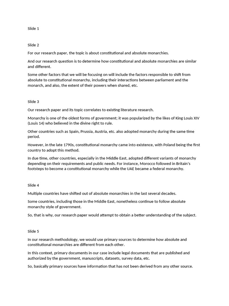 Absolute vs Constitutional Monarchies Speaker | PDF | Monarchy | Monarch