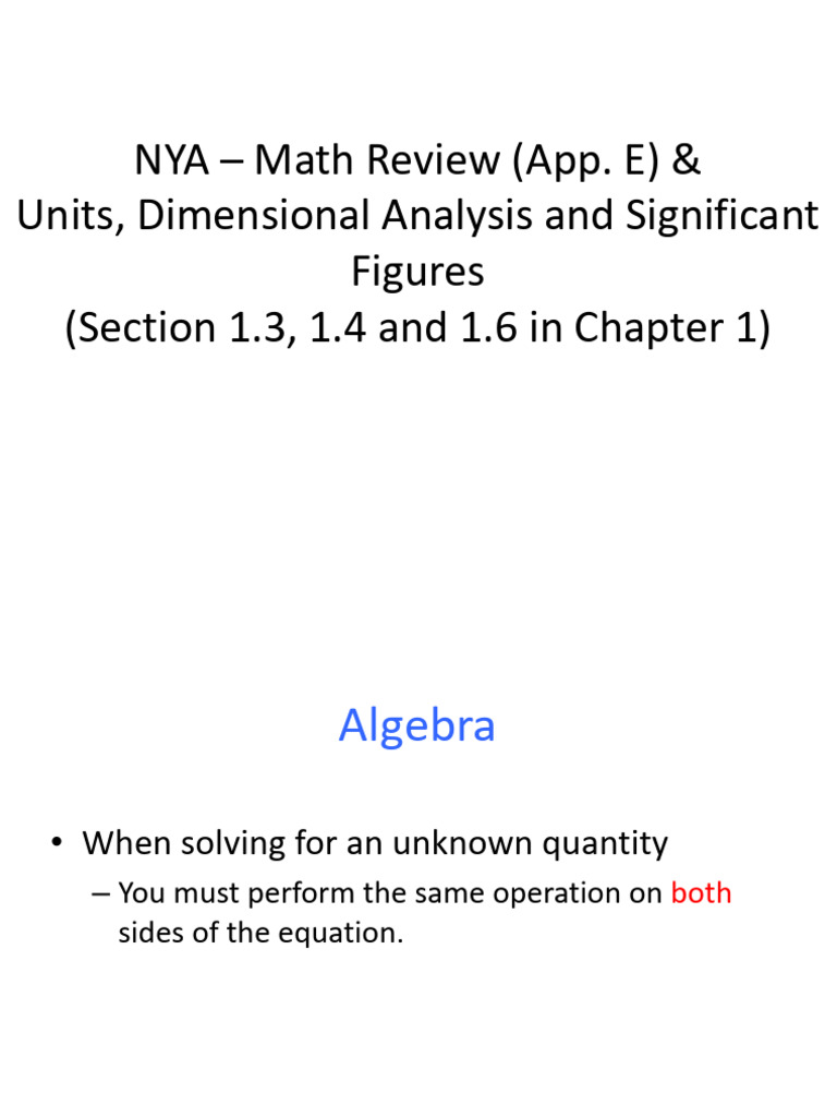 1 NYA Math Review-1 | PDF | Equations | Mathematical Concepts