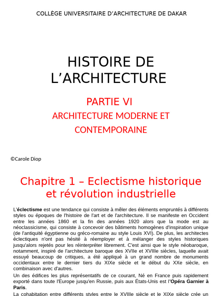 Cours 12 - Histoire de L'architecture | PDF | Style | Conception architecturale