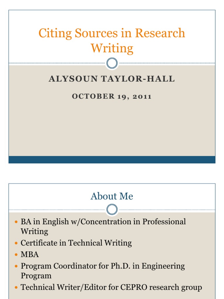 Citing Sources in Research Writing | PDF | Citation | Academia