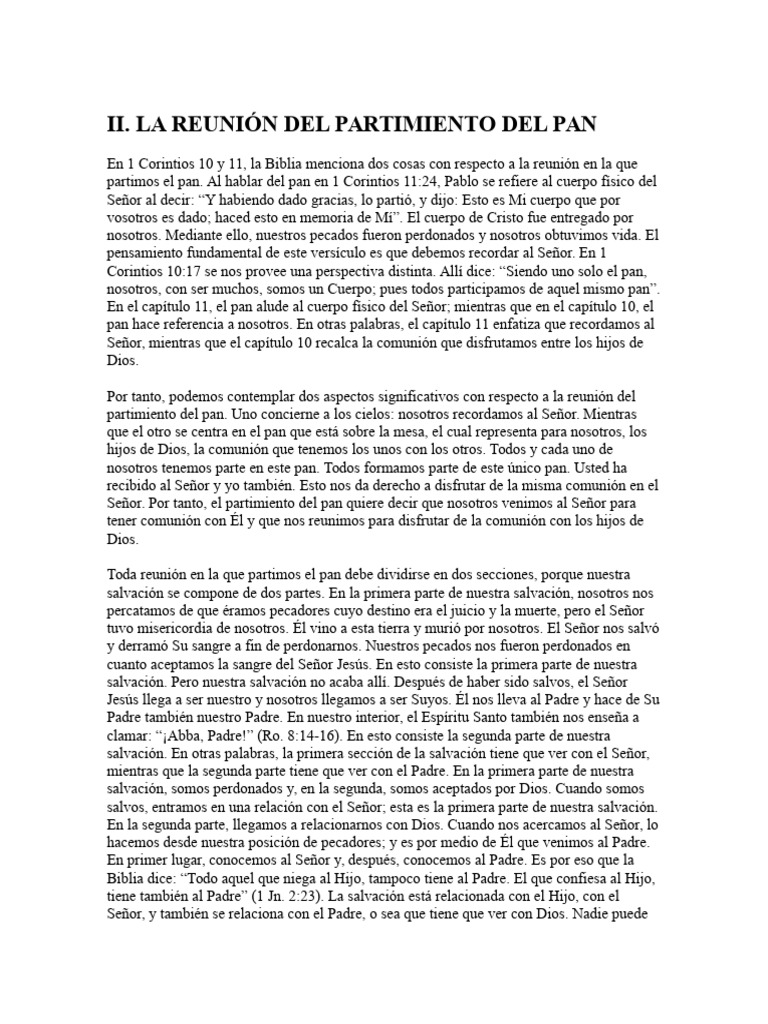 El Partimiento Del Pan - Watchman Nee | PDF | eucaristía | Salvación
