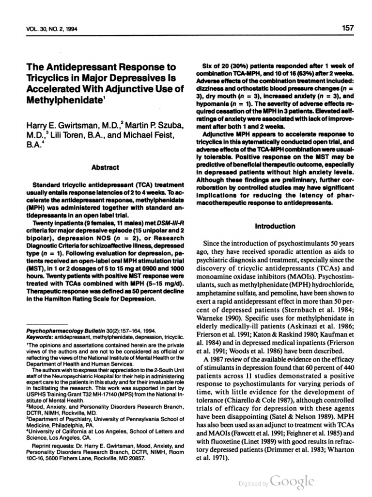 Gwirtsman-The Antidepressant Response to Tricyclics in Major ...