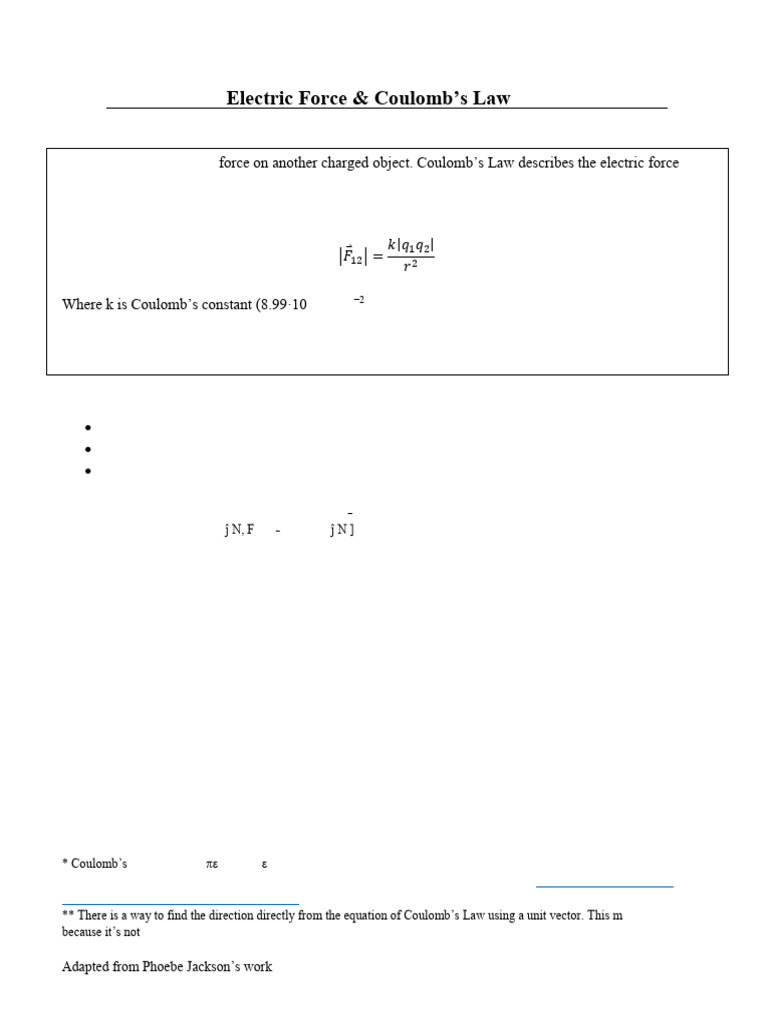 02 Electric Force Unit Vectors | PDF | Force | Physical Phenomena