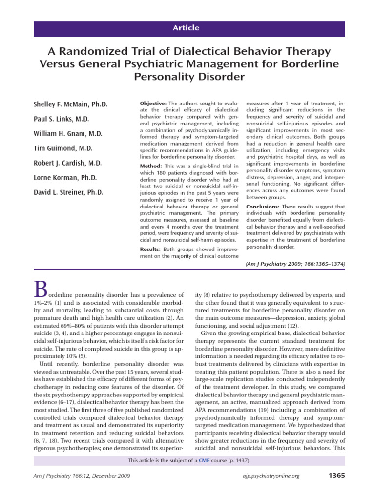 A Randomized Trial of Dialectical Behavior Therapy Versus General ...