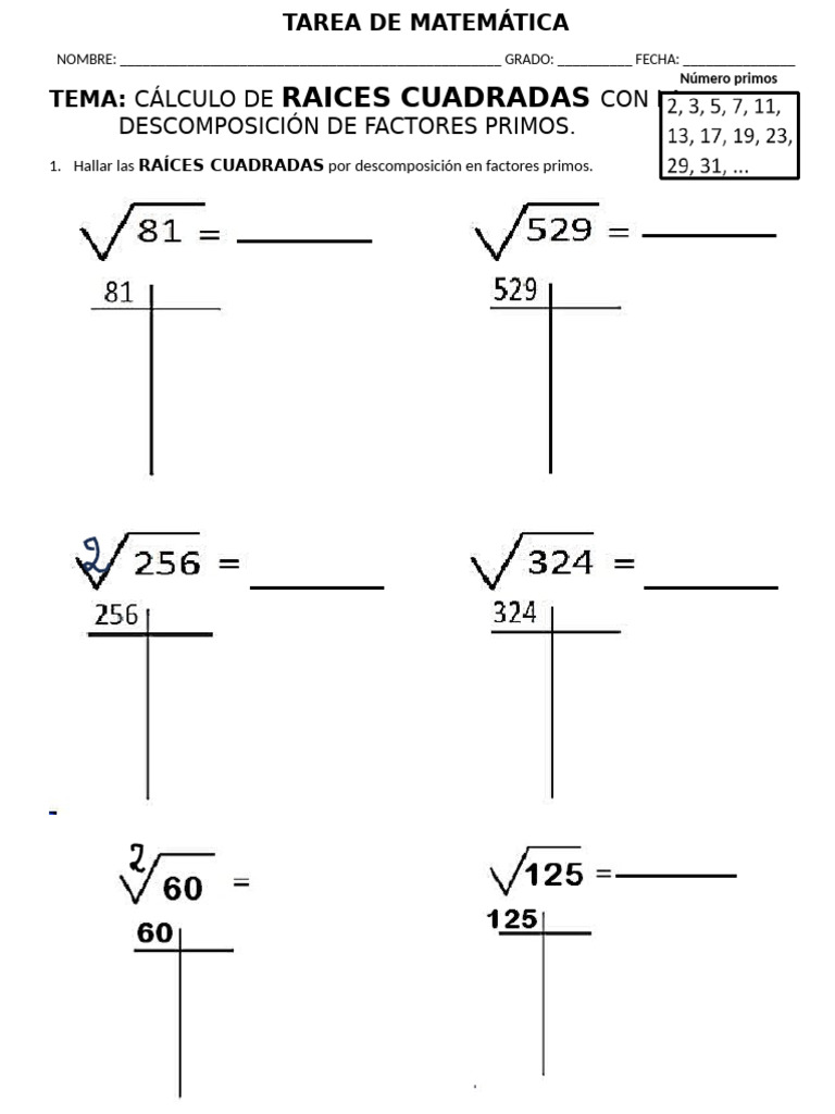 Raiz Cuadrada y Cubica | PDF | Raíz cuadrada | Álgebra