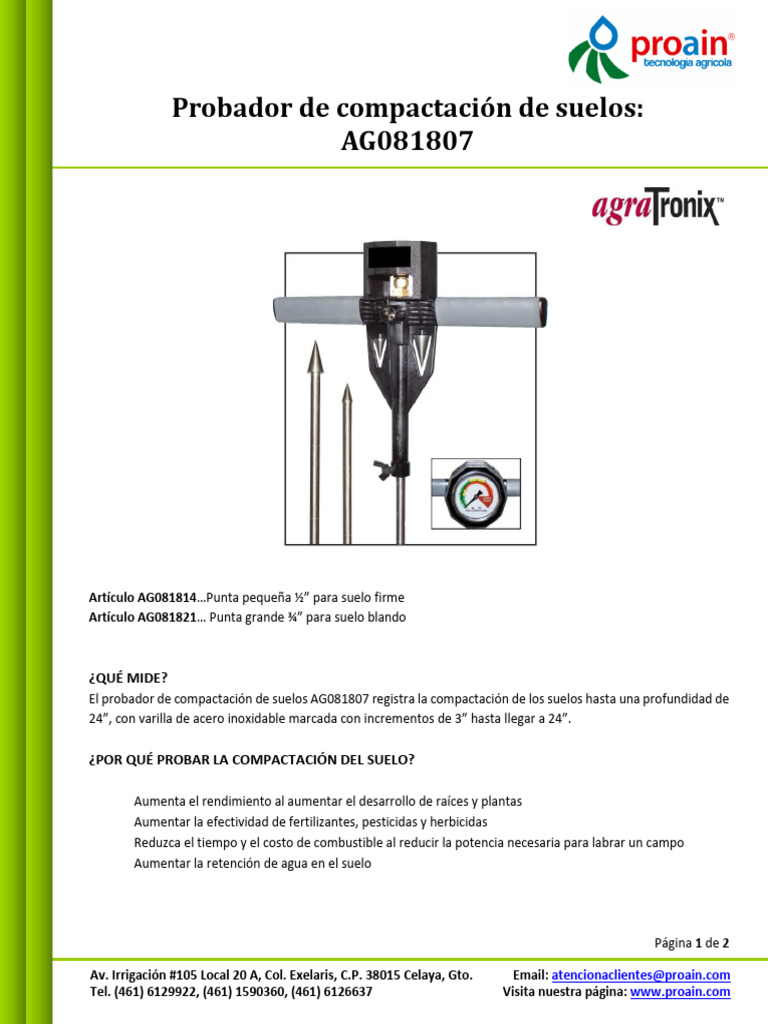 Medición de Compactación de Suelos | PDF | Agricultura | Horticultura