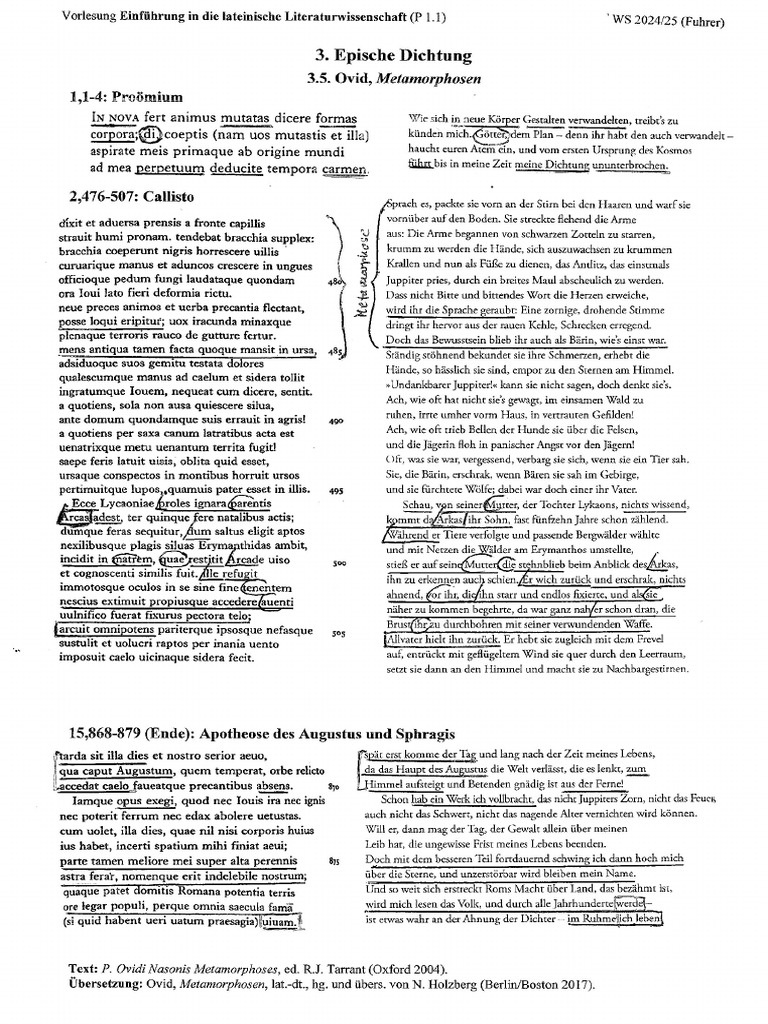 Handout 3.5 - Text Ovid, Met | PDF