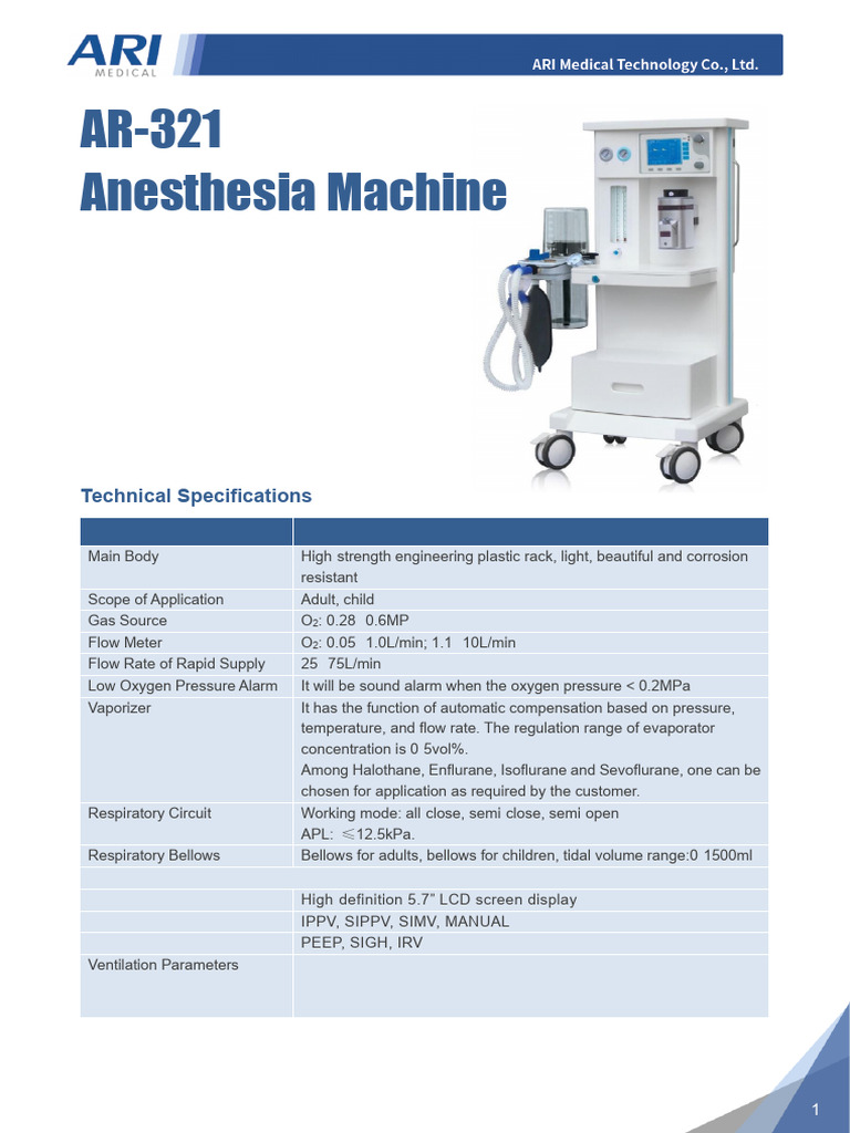 Anesthesia Machine Catalogue | PDF | Oxygen | Flow Measurement