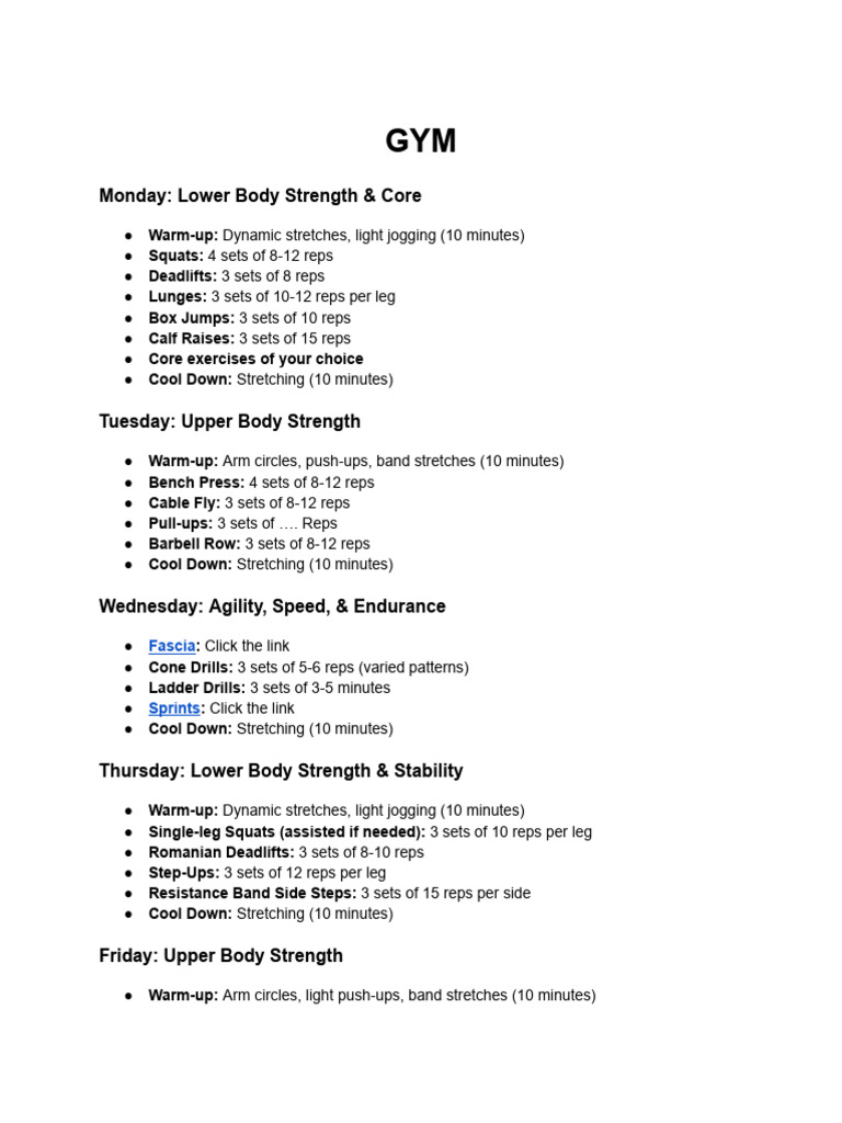 Workout Plan - Football Protocol | PDF | Physical Fitness | Physical ...