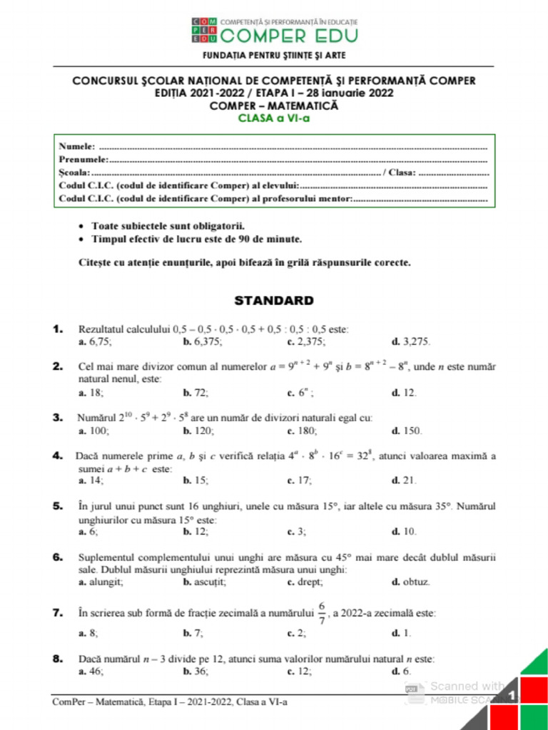 Subiect-Comper-MATEMATICA-EtapaI-2021-2022-clasa6.pdf | PDF