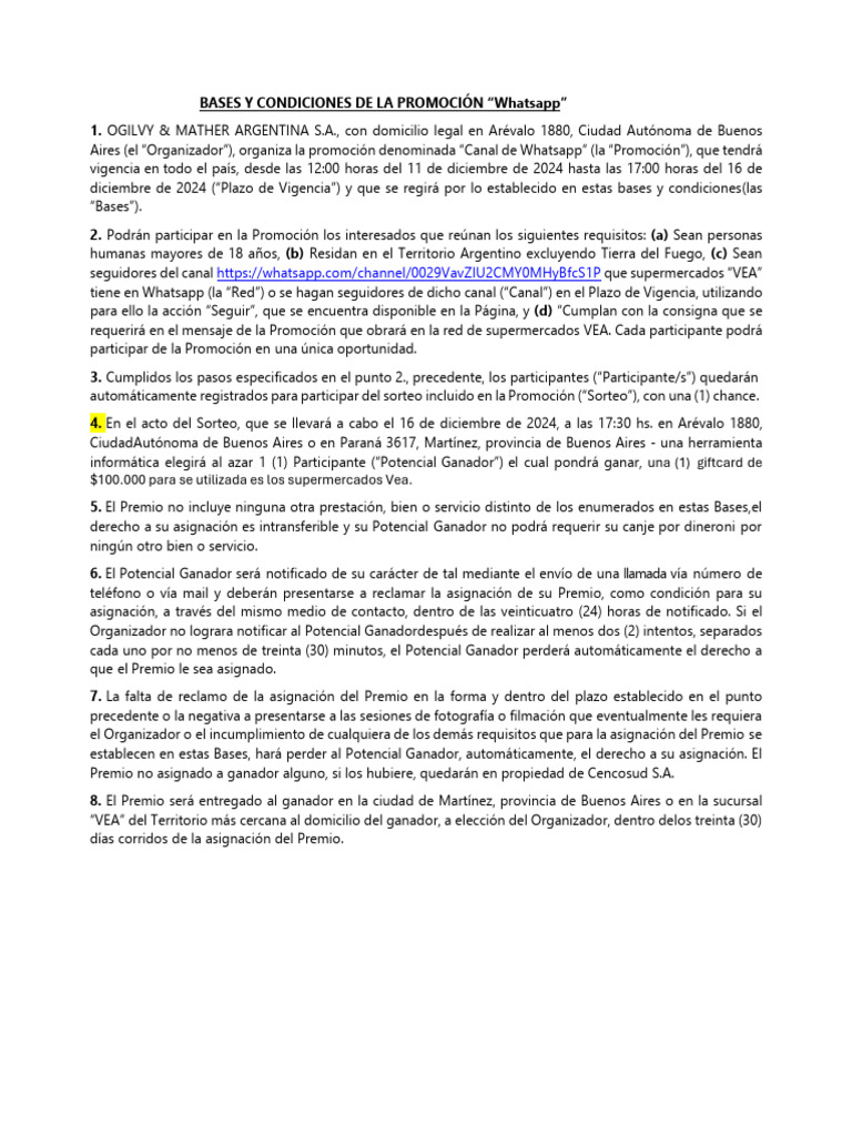 Promoción VEA en WhatsApp 2024 | PDF | Facebook