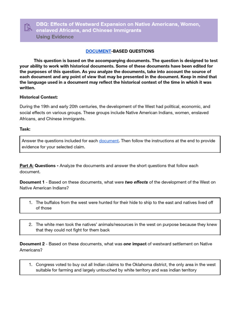 Impact of Westward Expansion | PDF | Slavery In The United States | Cotton