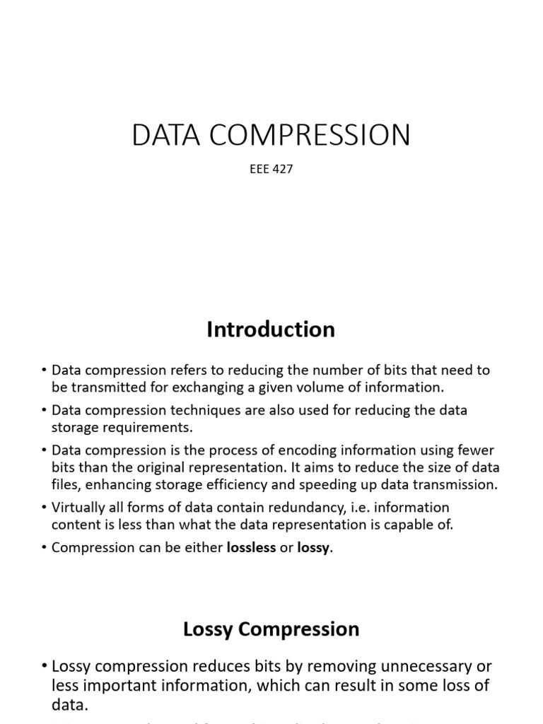 EEE 427_4 | PDF | Data Compression | Digital Technology
