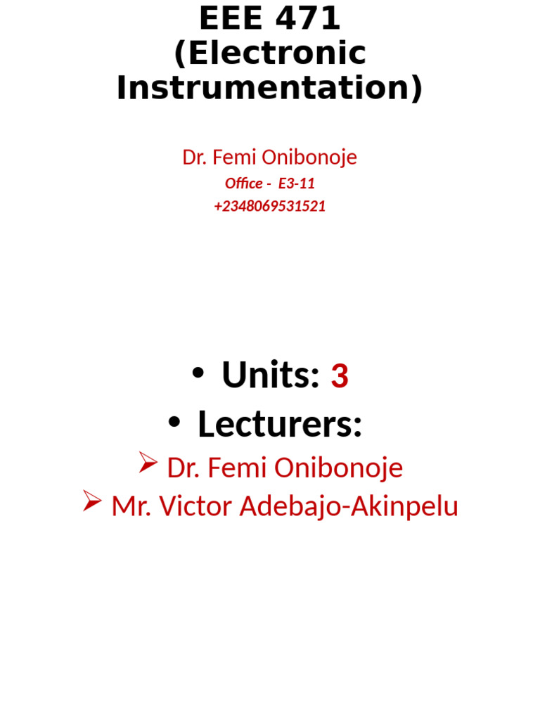 Lectures - 2 (Instrument Science) | PDF