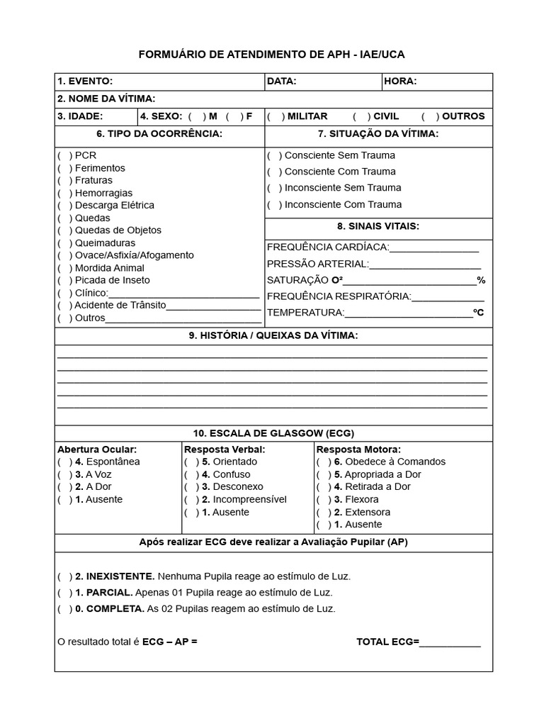 Ficha de Atendimento de Aph | PDF | Especialidades médicas | Causas de morte