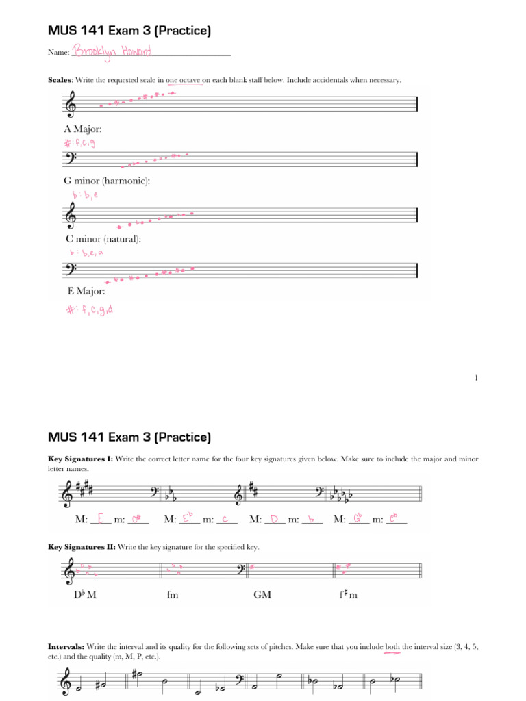 MUS 141 Practice Exam | PDF