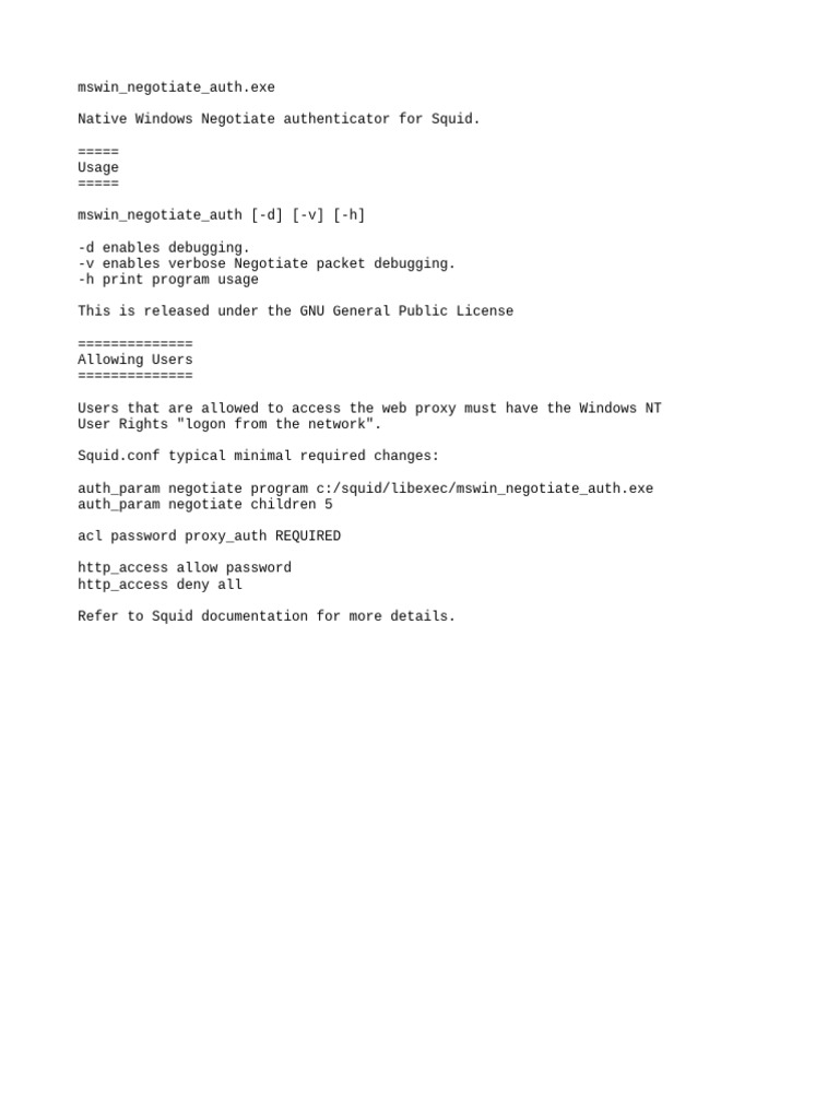 Mswin Negotiate Auth | PDF