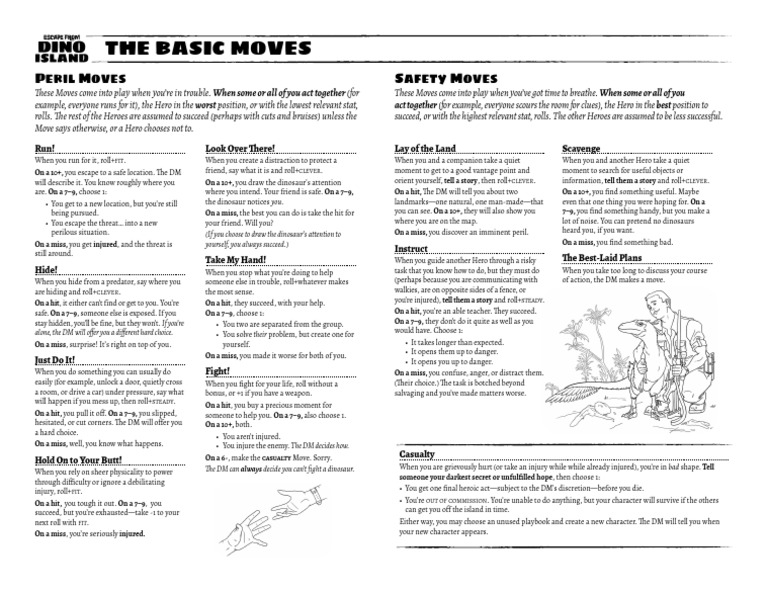 Essential Moves for Dinosaur Survival | PDF
