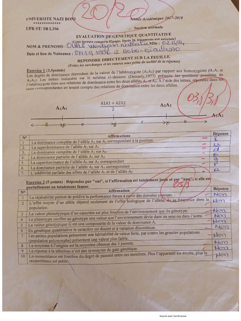 Devoirs Corrigé | PDF