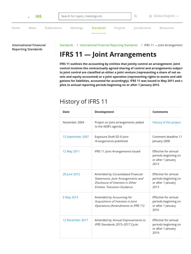 IFRS 11 — Joint Arrangements | PDF | International Financial Reporting Standards | Financial ...