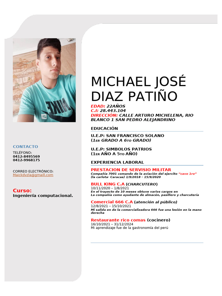 Michael José Diaz Patiño | PDF