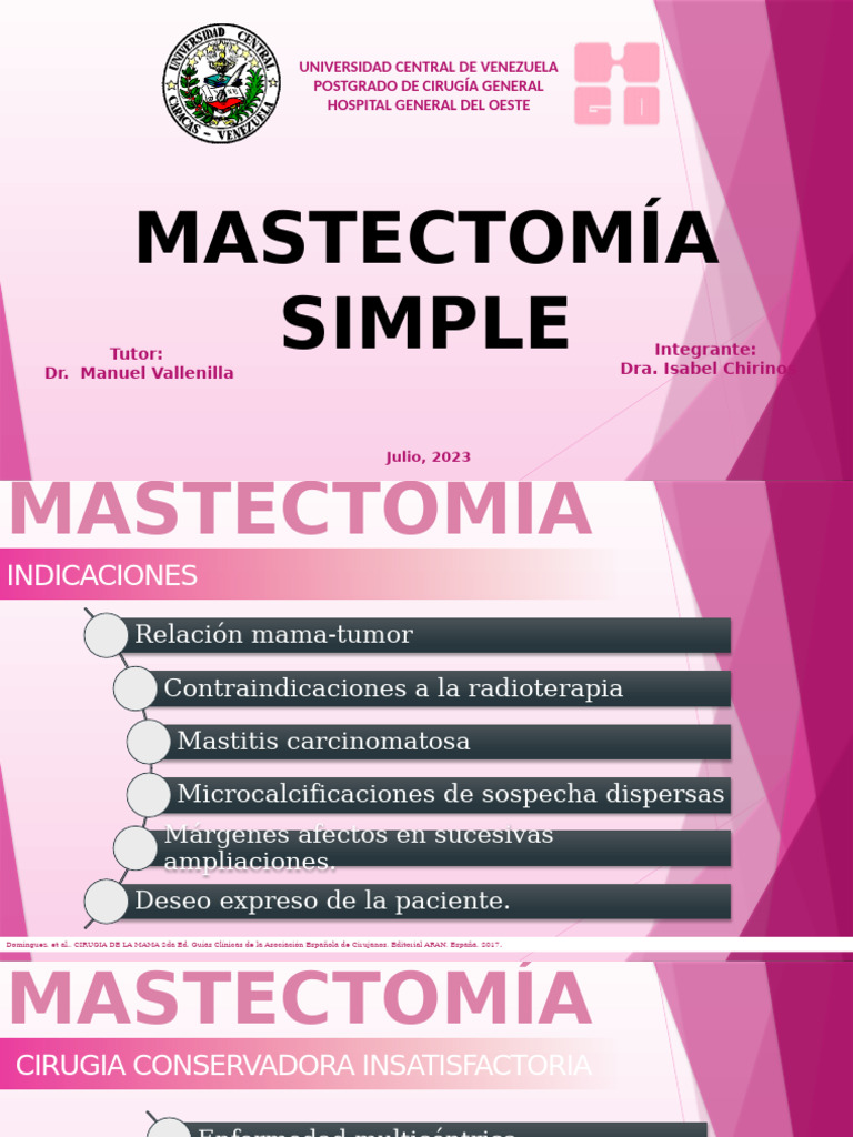 Mastectomía Simple: Técnica y Indicaciones | PDF | Pecho | Cirugía