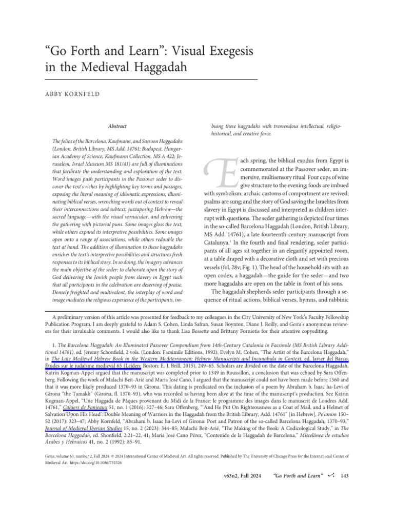Medieval Haggadah Illuminations Pdf Haggadah Passover Seder