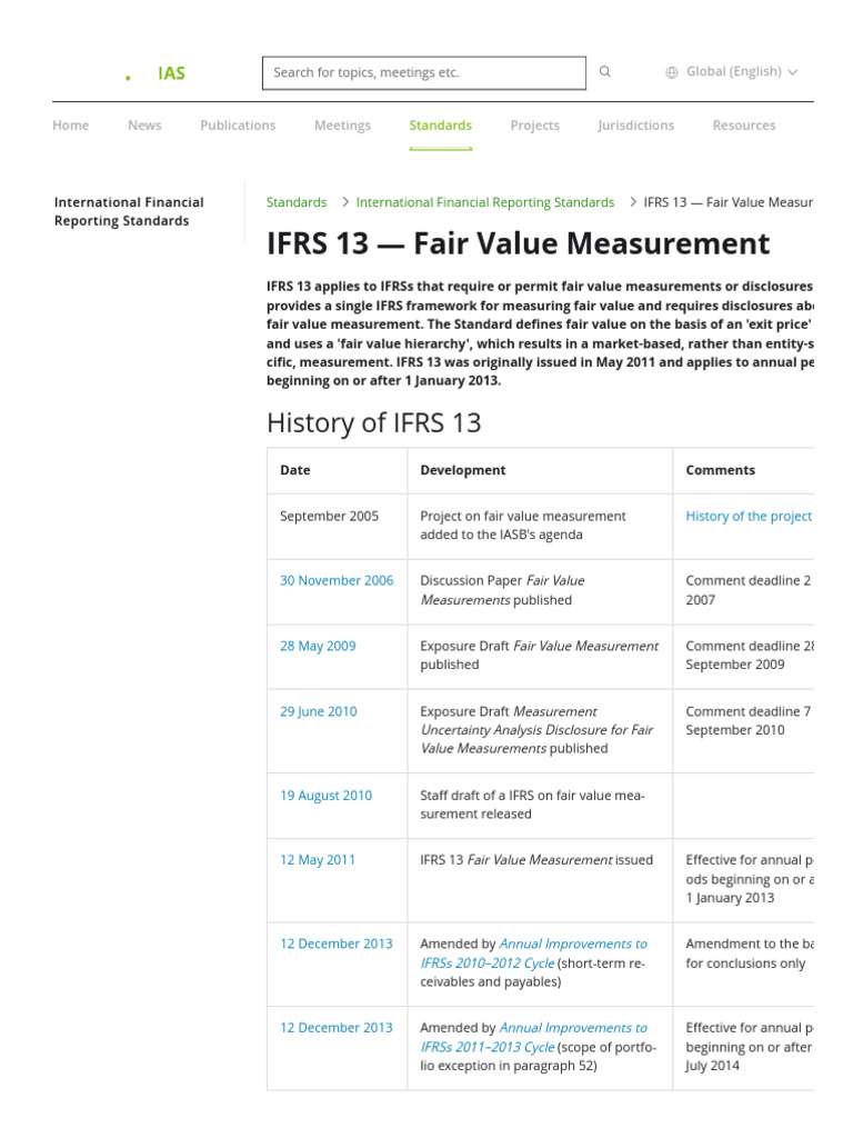 IFRS 13 - Fair Value Measurement | PDF | Fair Value | Valuation (Finance)