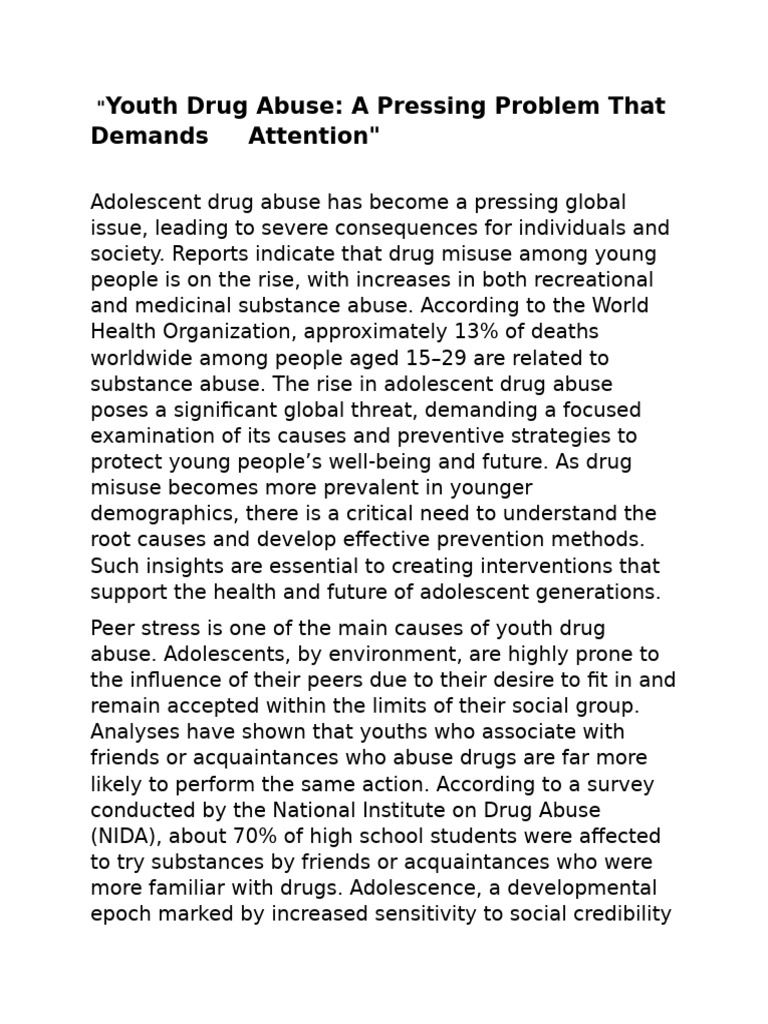Expository Writing Ass 1 Moiz | PDF | Substance Abuse | Adolescence