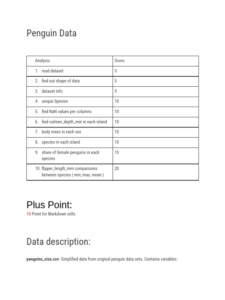 Penguins Data Anylis Home Work | PDF