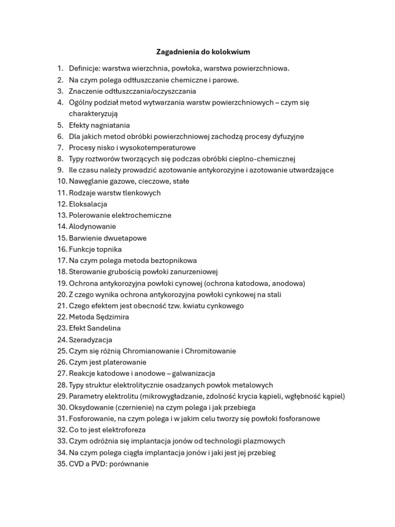Zagadnienia Do Kolokwium 1 | PDF