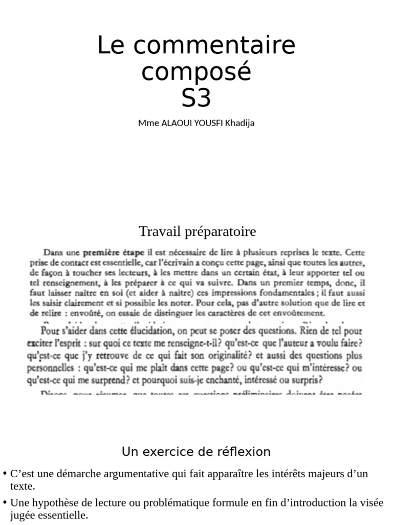 Le Commentaire Composé | PDF