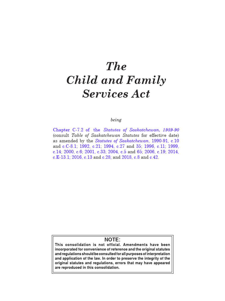c& family service act | PDF | Search Warrant | Child Custody