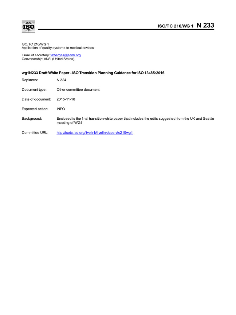 White Paper - Iso Transition Planning Guidance For Iso 13485-2016 | PDF ...