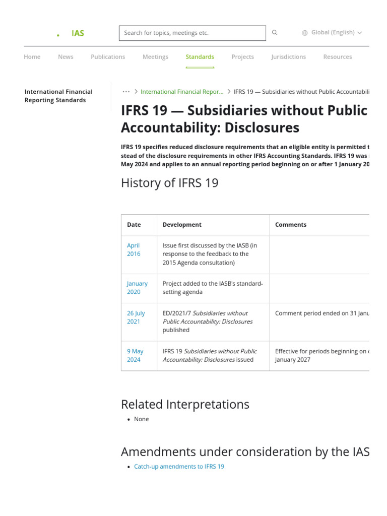 IFRS 19 - Subsidiaries Without Public Accountability - Disclosures ...