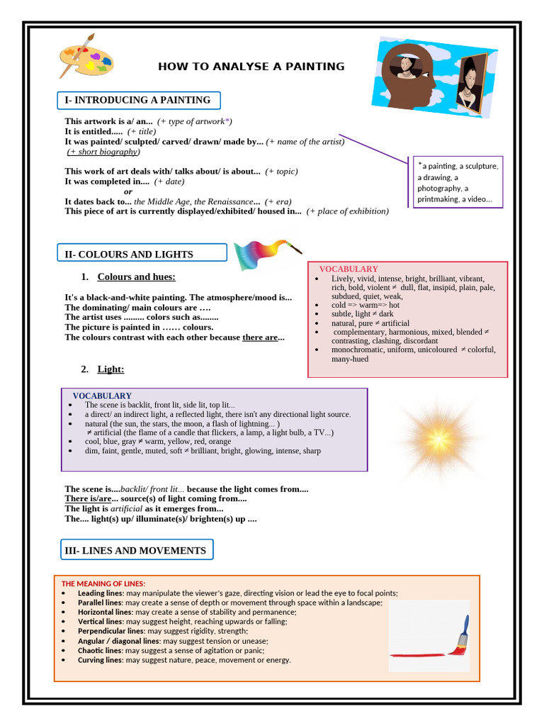 How To Analyse A Painting Grammar Drills Grammar Guides Writing Creative | PDF | Paintings ...