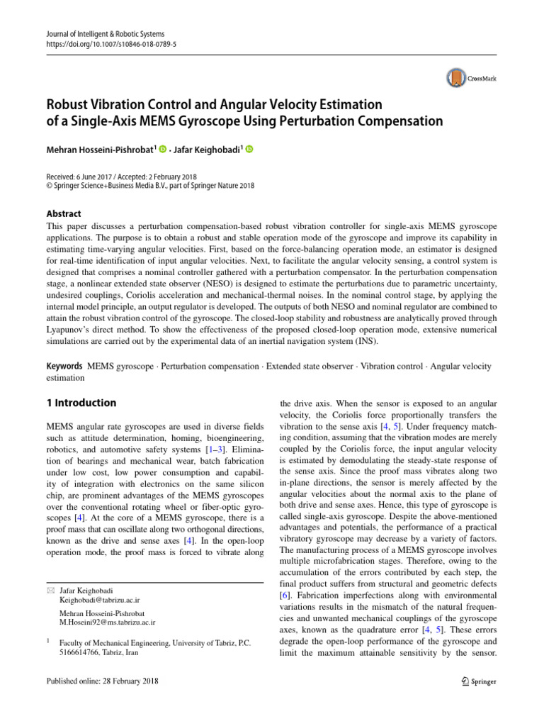 Hosseini-Pishrobat2018 (Star) | PDF | Control Theory | Gyroscope