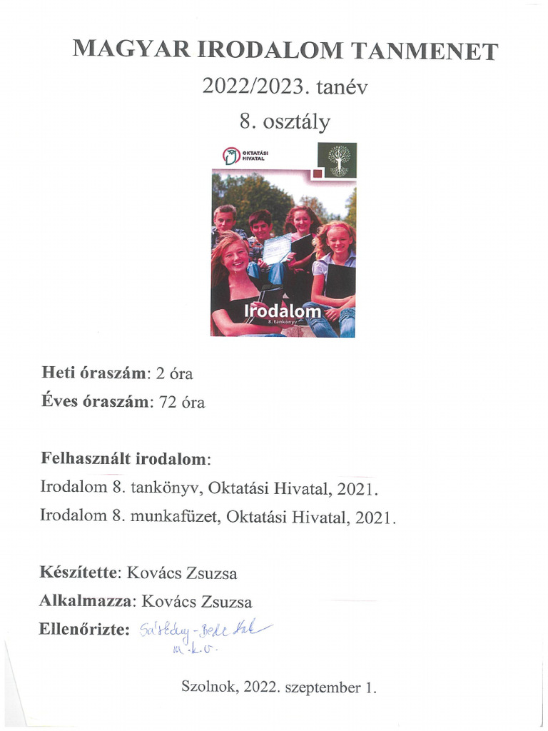 Irodalom TM 8.osztály | PDF