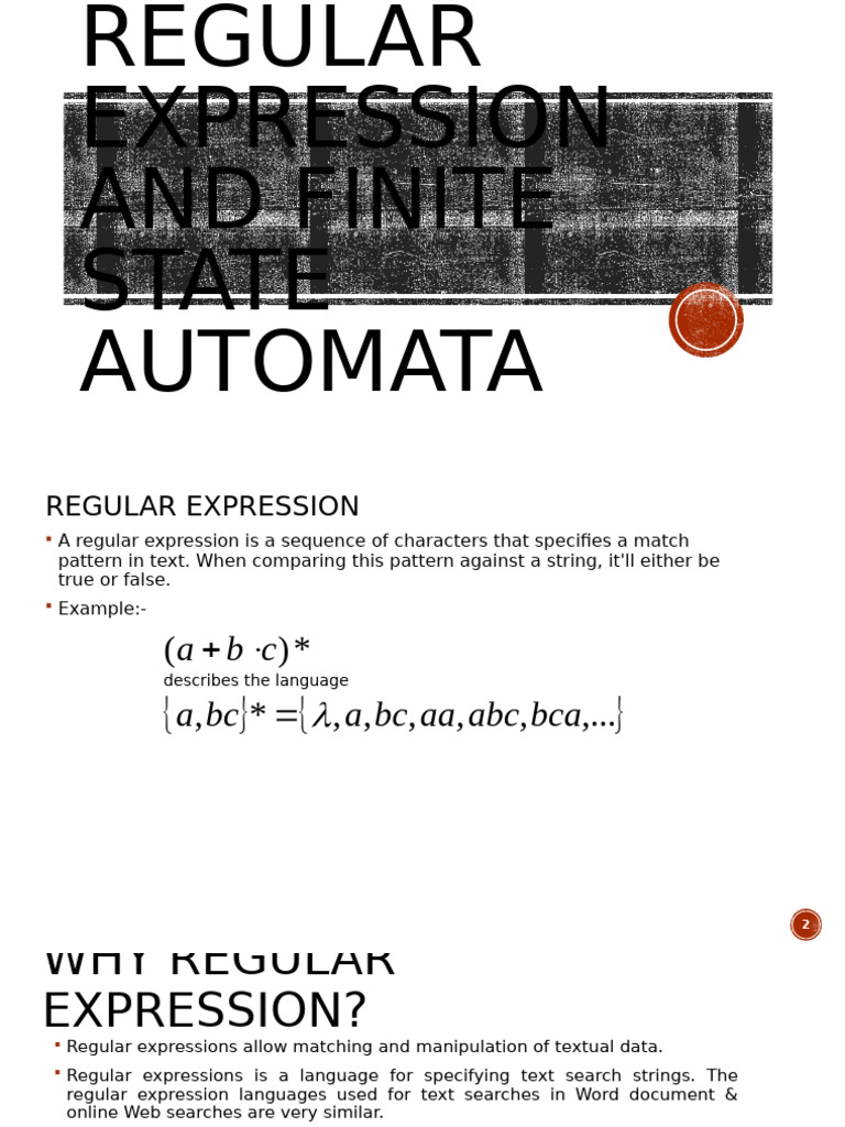 Lecture 4 Regular Expression | PDF | Regular Expression | Metalogic