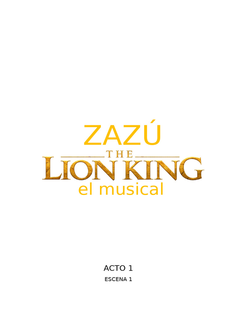 Zazú (El Rey León) El Musical | PDF