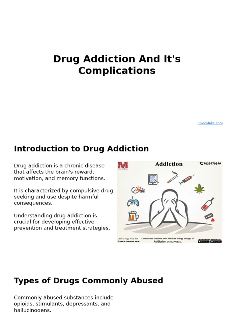 Drug Addiction and It's Complications | PDF | Substance Abuse | Mental ...