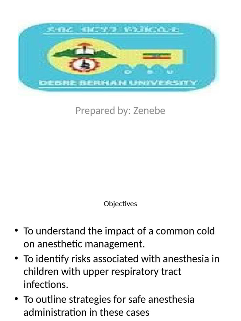 Anesthesia for common cold | PDF | Respiratory Tract | Common Cold