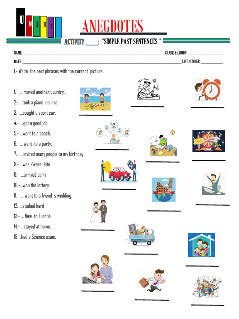ACTIVITY segundo SENTENCES SIMPLE PAST | PDF