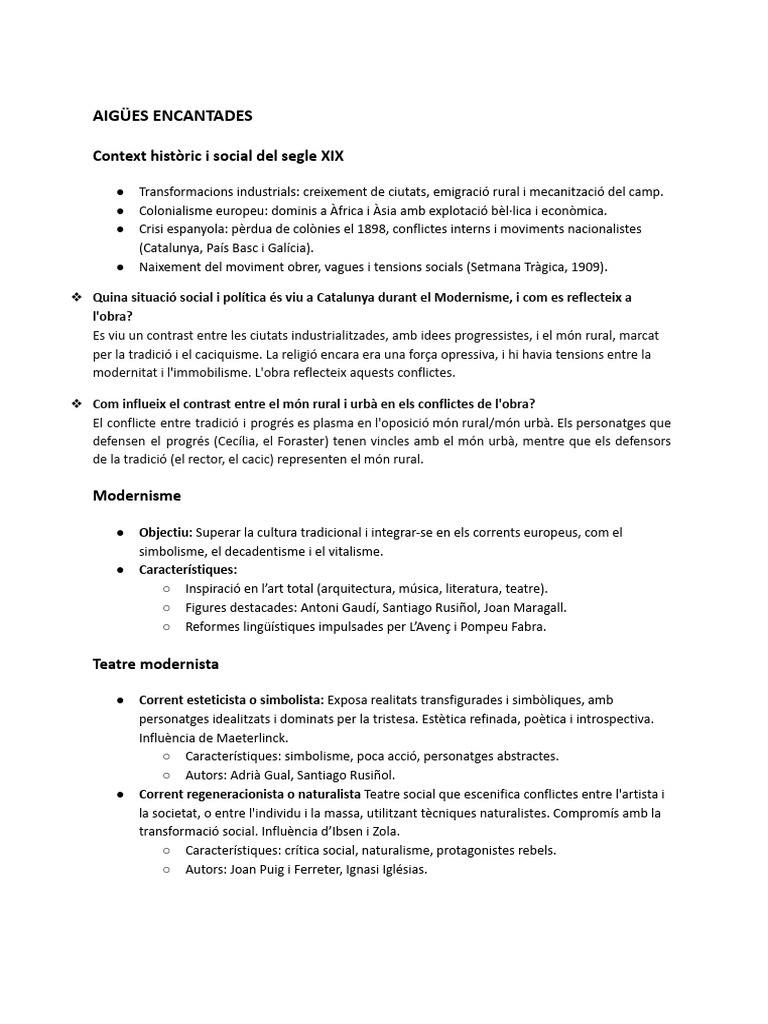 AIGÜES ENCANTADES_resum | PDF