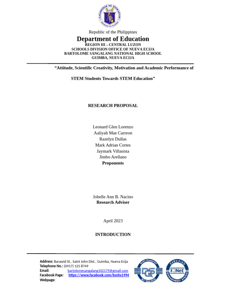 Research 2nd Sem | PDF | Creativity | Attitude (Psychology)